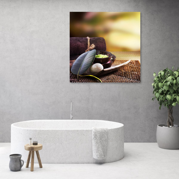 17 Stories Zen Spa Leaves - Kunstdrucke auf Leinwand | Wayfair.de